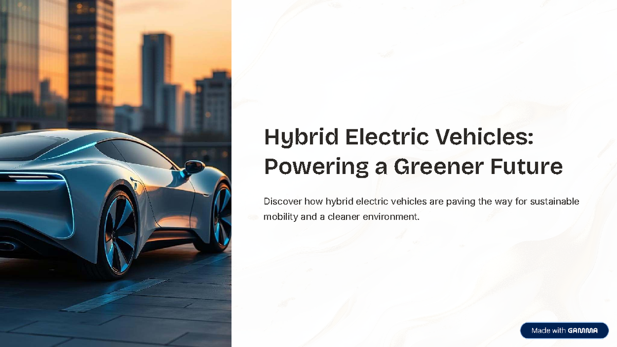 HEV 101: Hybrid Electric Vehicles & Sustainable Mobility Insights - Studocu