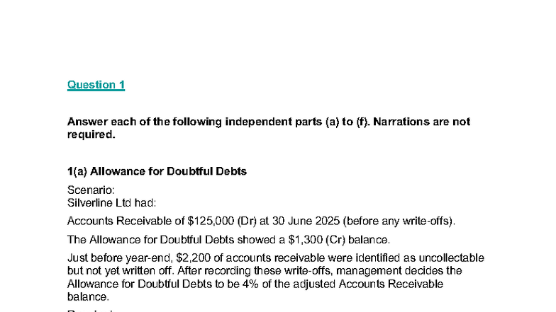 Practice Questions Sem2: Adjusting Journal Entries & Financial Analysis ...