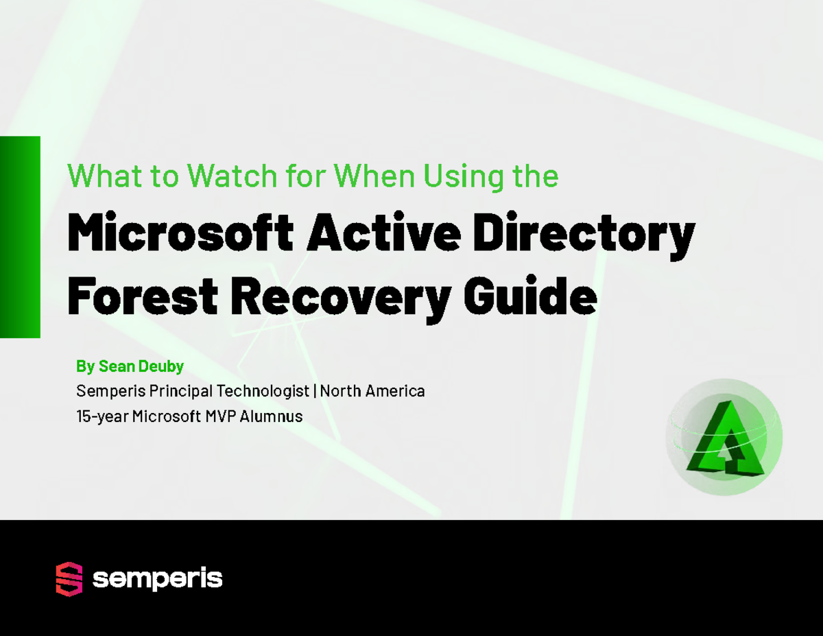 Microsoft AD Forest Recovery Guide: Key Considerations and Steps - Studocu