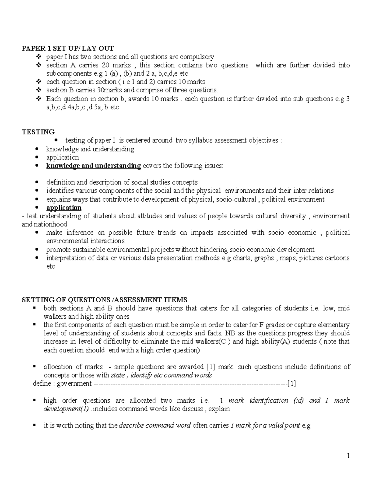 Social Studies Notes for BGCSE: Exam Structure & Key Concepts - Studocu