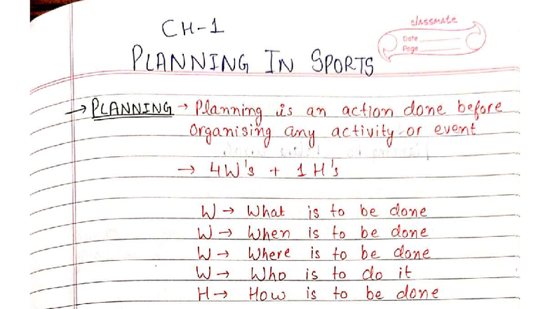 Chapter 1: Management of Sporting Events - Class 12 PE Notes - Studocu