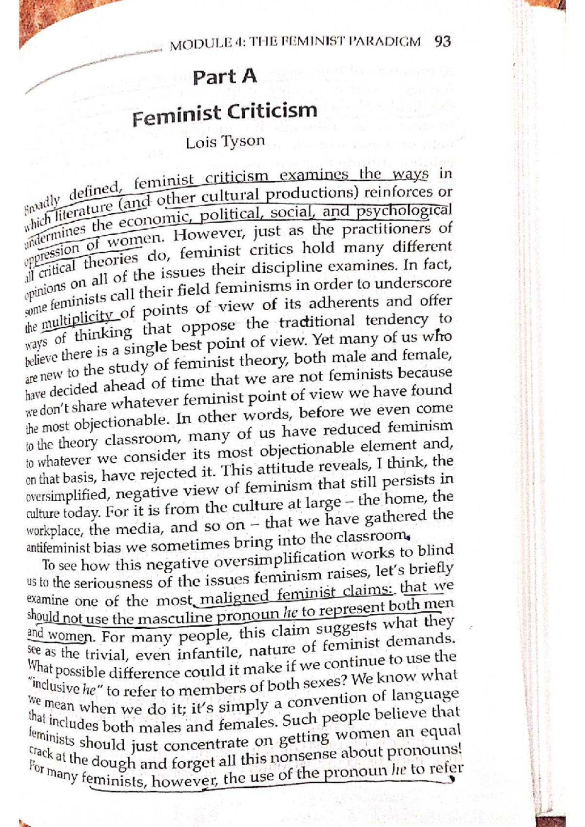 MODULE 4: FEMINIST CRITICISM IN LITERARY STUDIES - Studocu