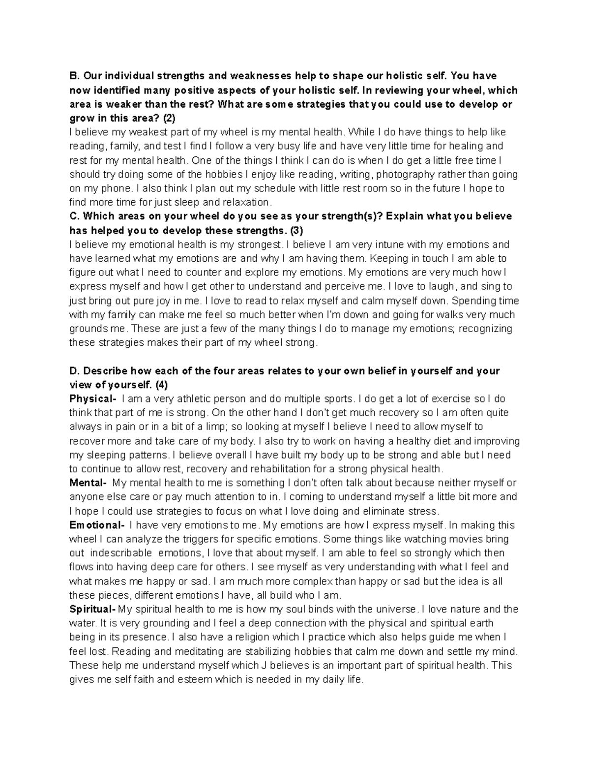 Holistic Self-Reflection: Strengths, Weaknesses, and Growth Strategies ...