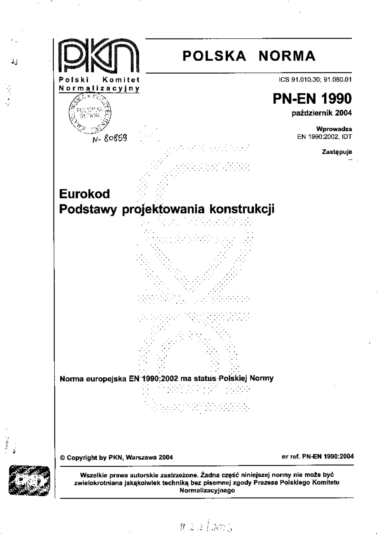 Eurocod 0, Podstawy projektowania konstrukcji PN-EN 1990 2004 a - Studocu