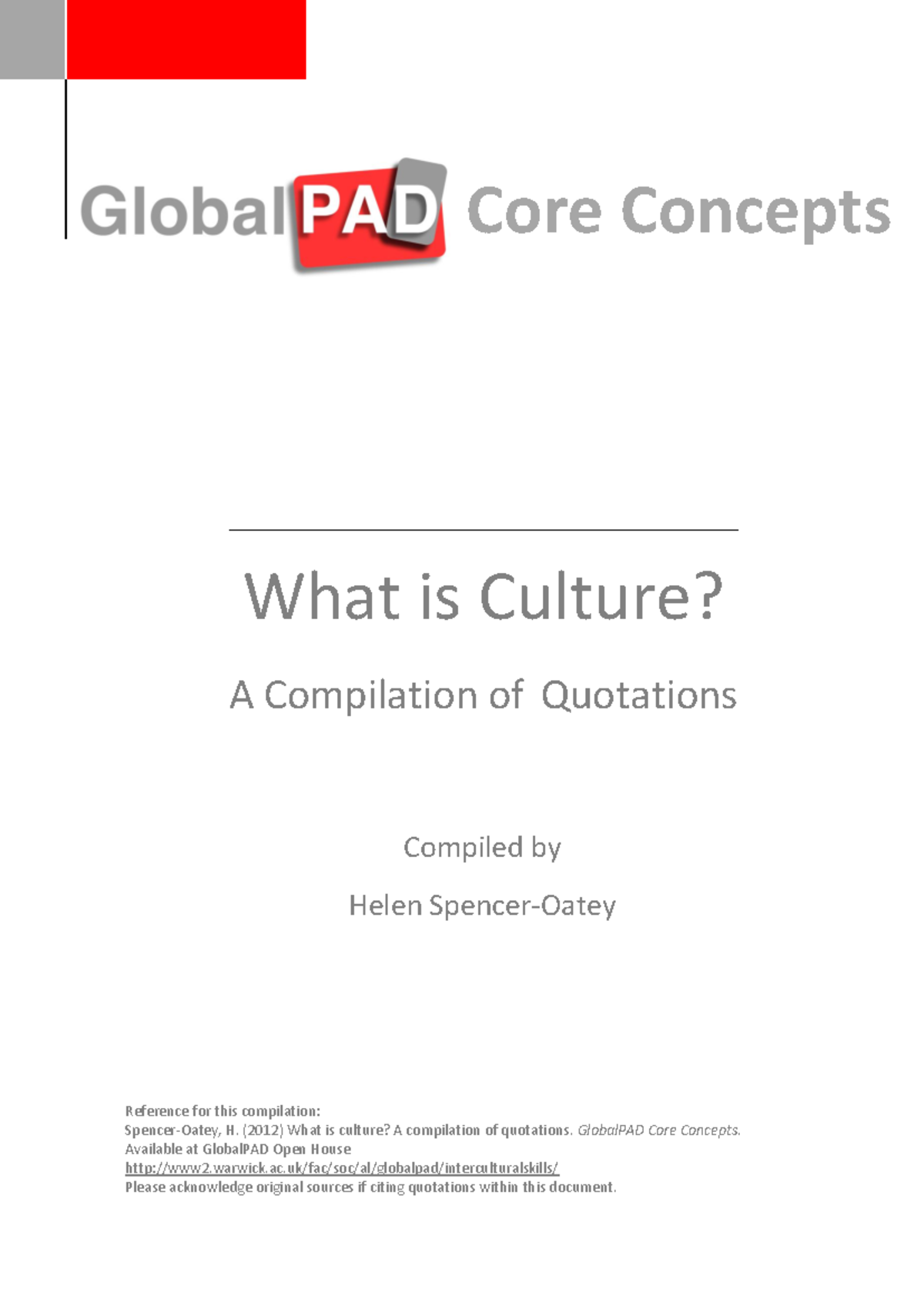 Core Concepts of Culture: Comprehensive Insights and Definitions - Studocu