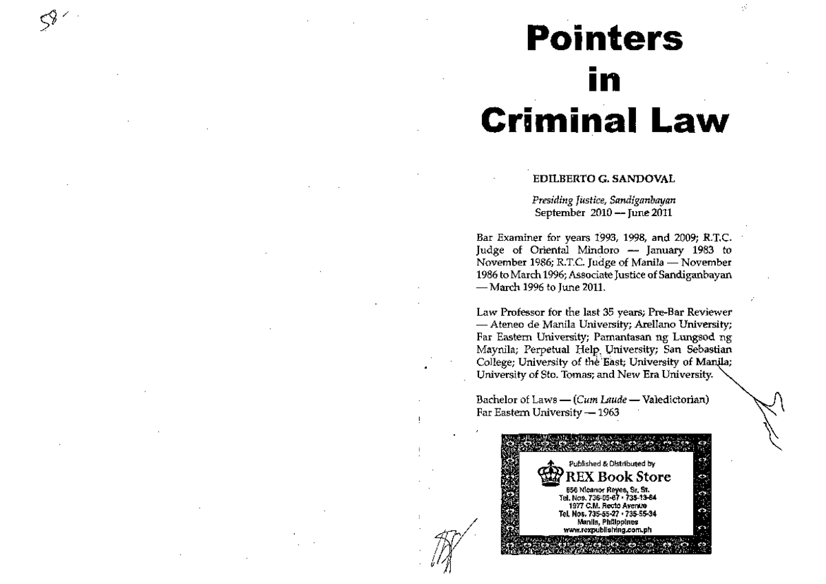 Pointers in Criminal Law: A Comprehensive Review for EDILBERTO G ...