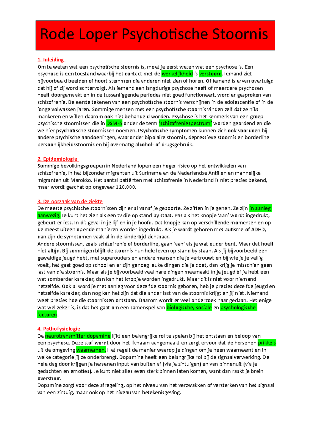 Rode Loper Psychose en Schizofrenie: Een Inleiding en Overzicht ...