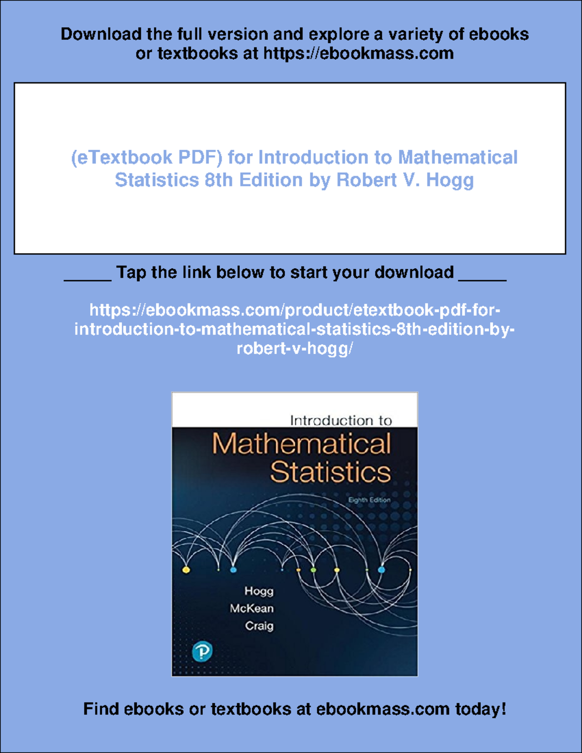 5034 - eTextbook PDF for Introduction to Mathematical Statistics, 8th ...