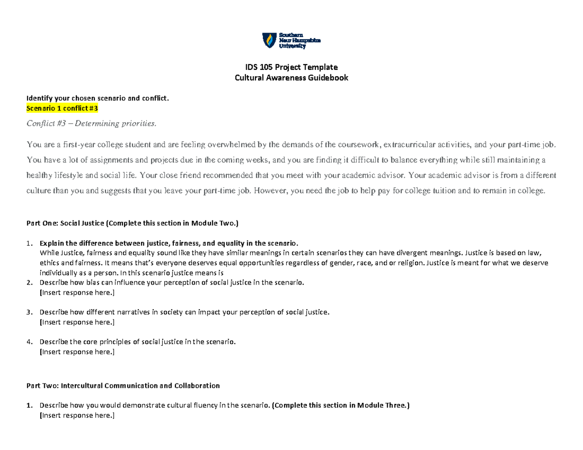 Cultural Awareness Guidebook: IDS 105 Project Template for Module 5 ...