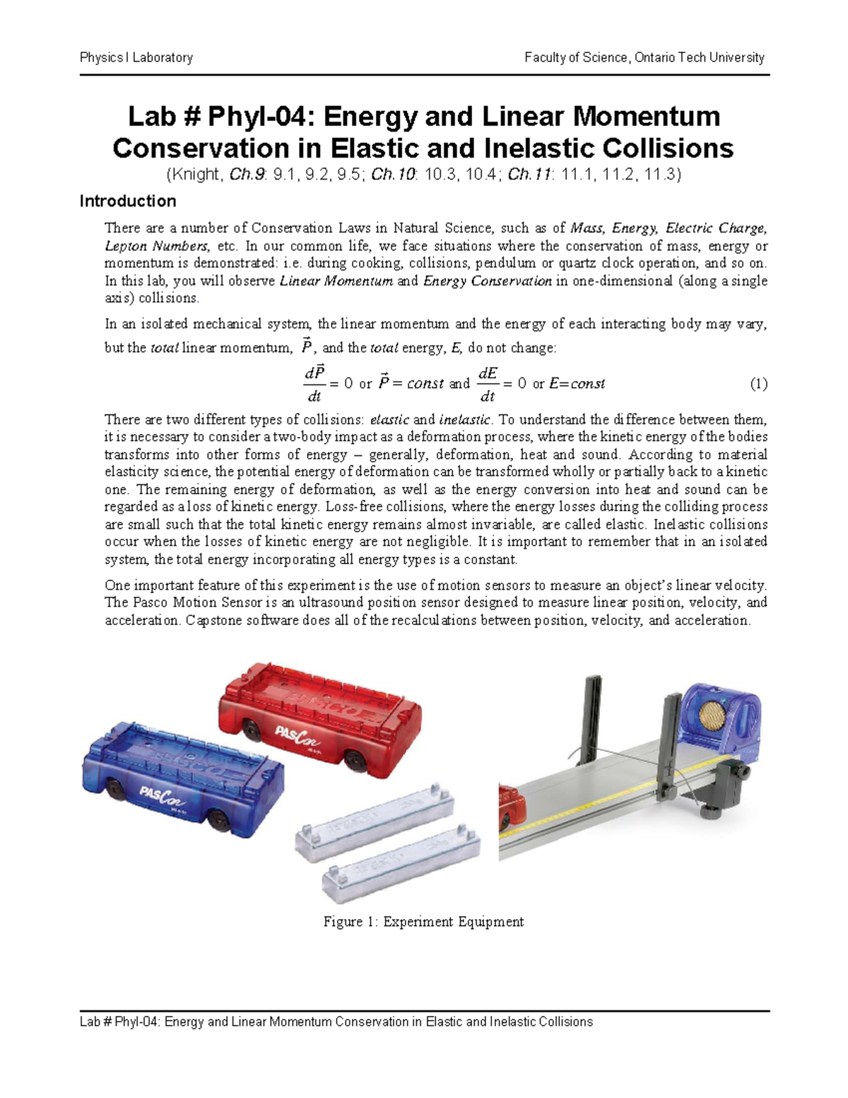 Physics I Lab 3: Energy & Momentum Conservation in Collisions - Studocu
