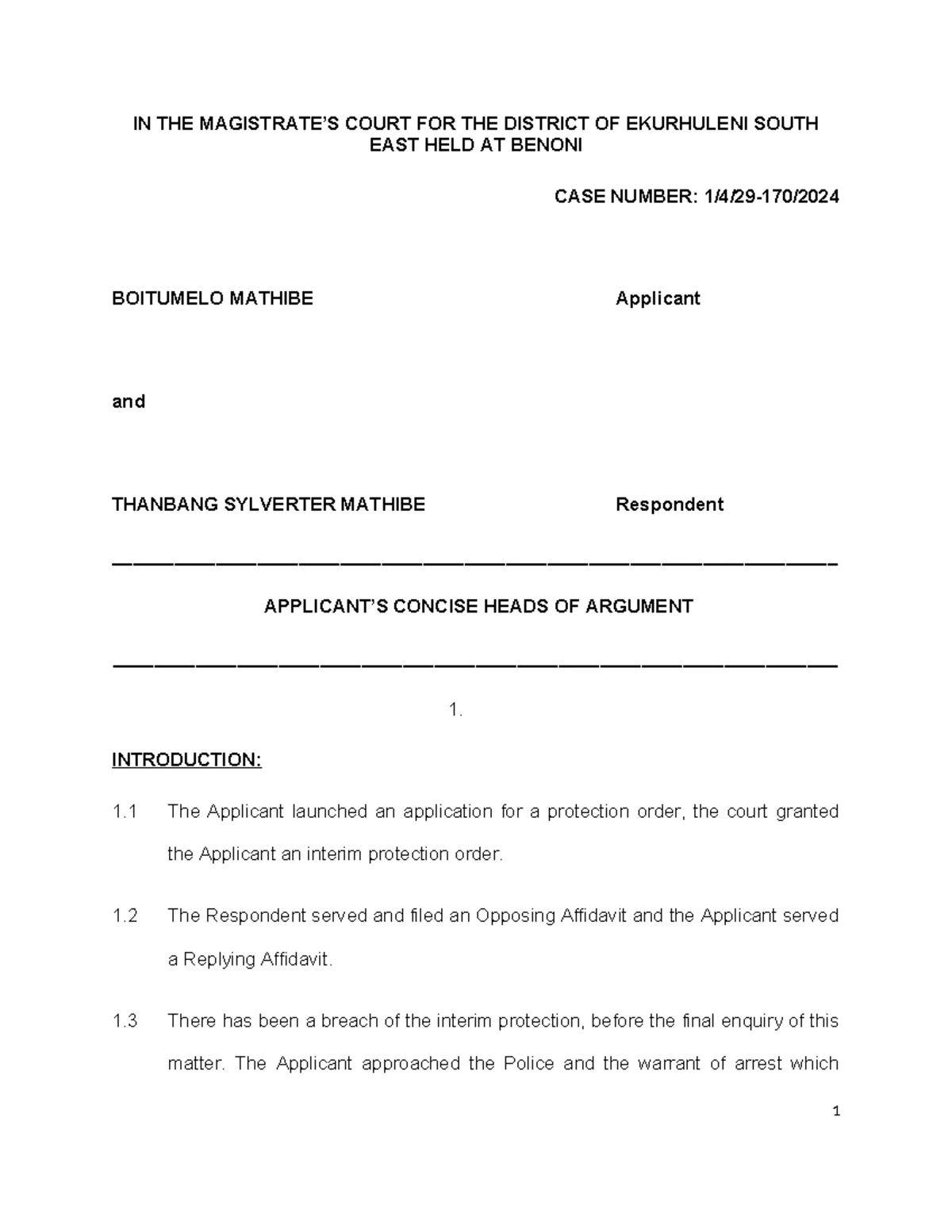 Notice of Bar Template - High Court of South Africa (Gauteng Division ...