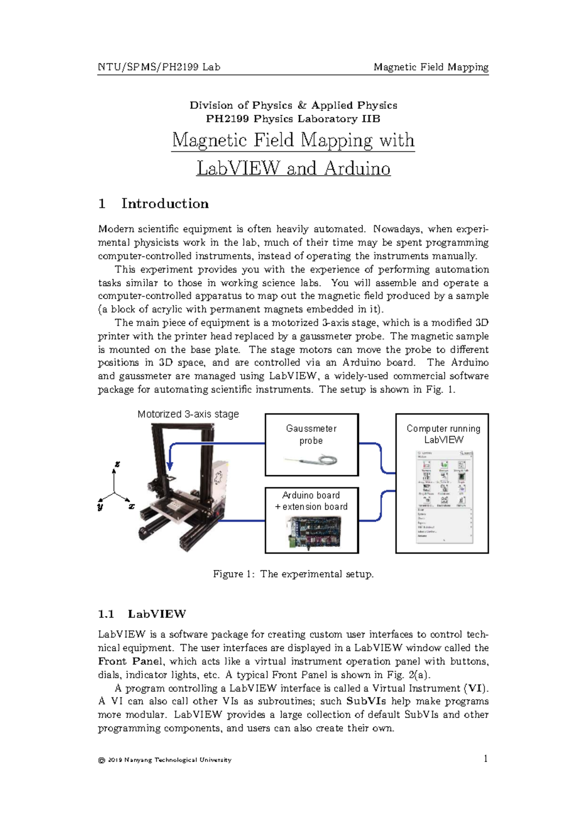 C1 Magnetic Field Mapping with Lab VIEW & Arduino - Division of Physics ...