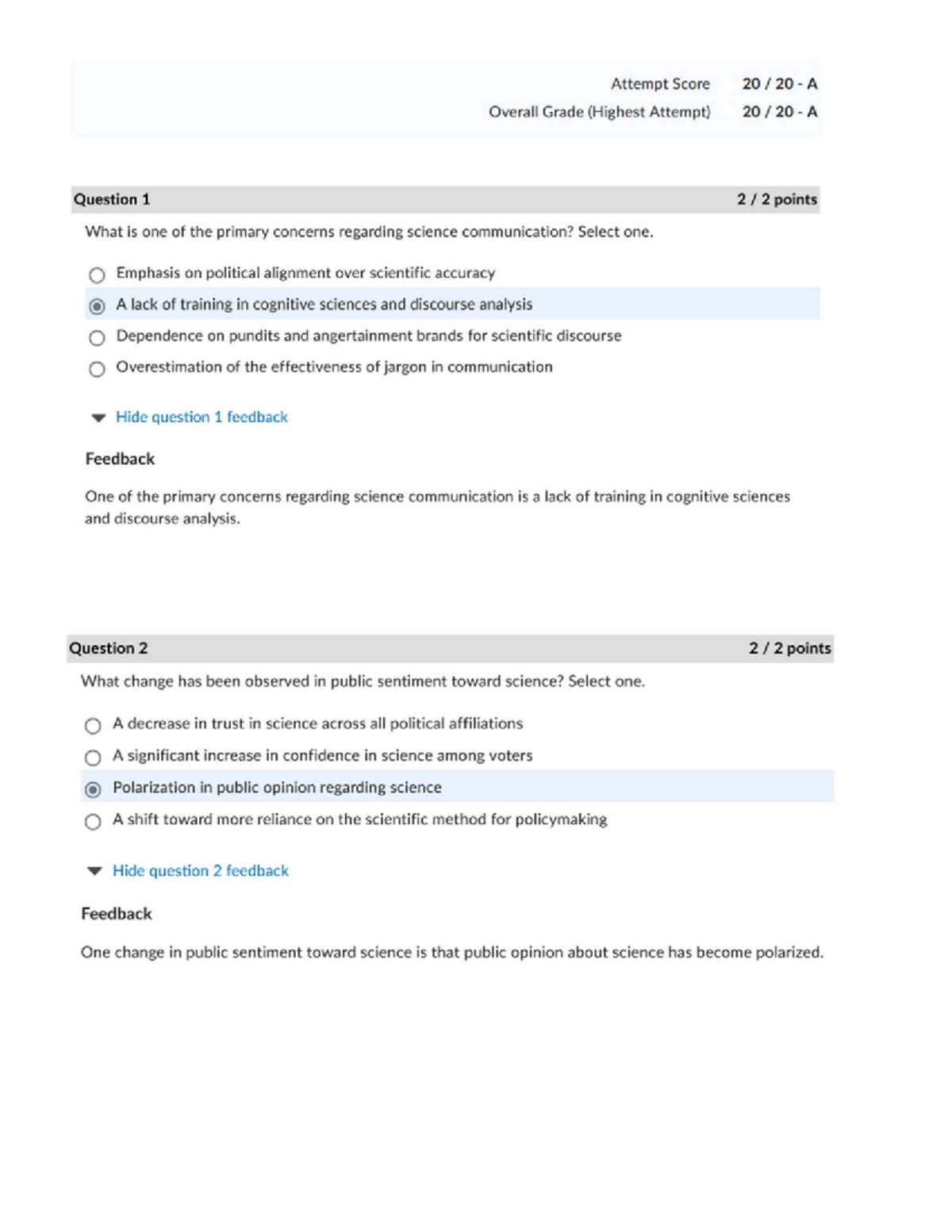 8-2 Knowledge Check: Science Communication Insights and Challenges ...
