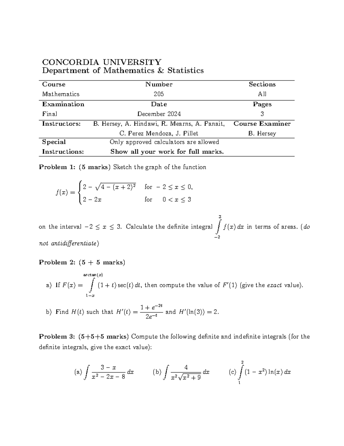 Math 205 Final Exam Review - Fall 2024 - Studocu