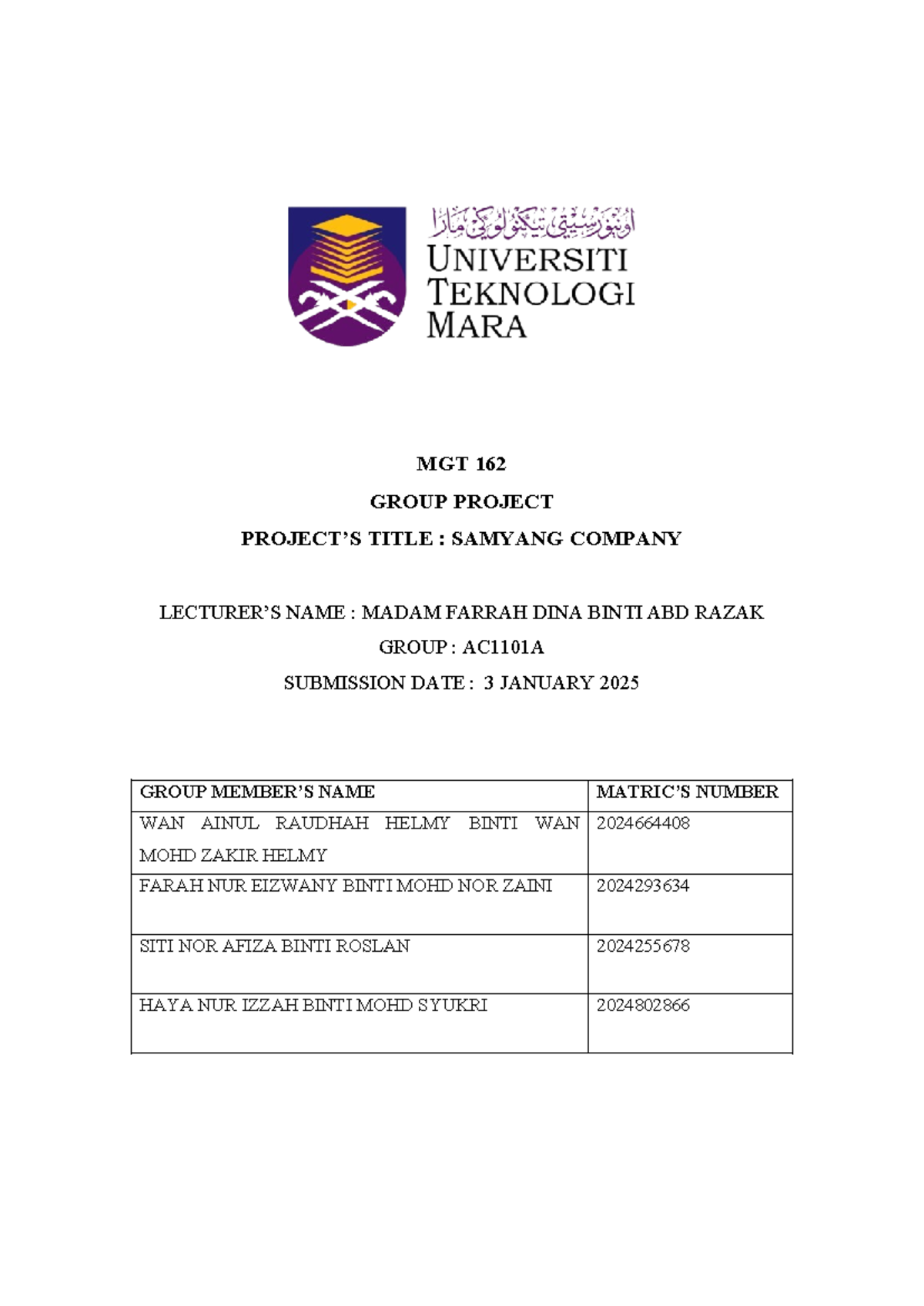 Samyang Company Analysis Report (MGT 162 Group Project) - Studocu