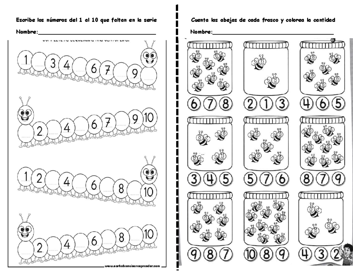 Actividades De Numeros Del 1 Al 10 Para Preescolar Mahabbah 1