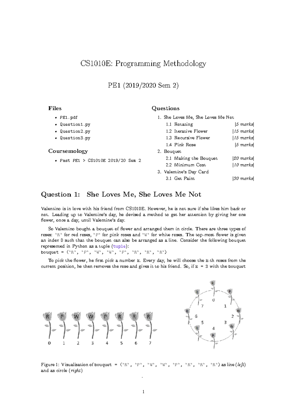 PE1 - pe1 - CS1010E: Programming Methodology PE1 (2019/2020 Sem 2) Files PE1 Question1 Question2 ...