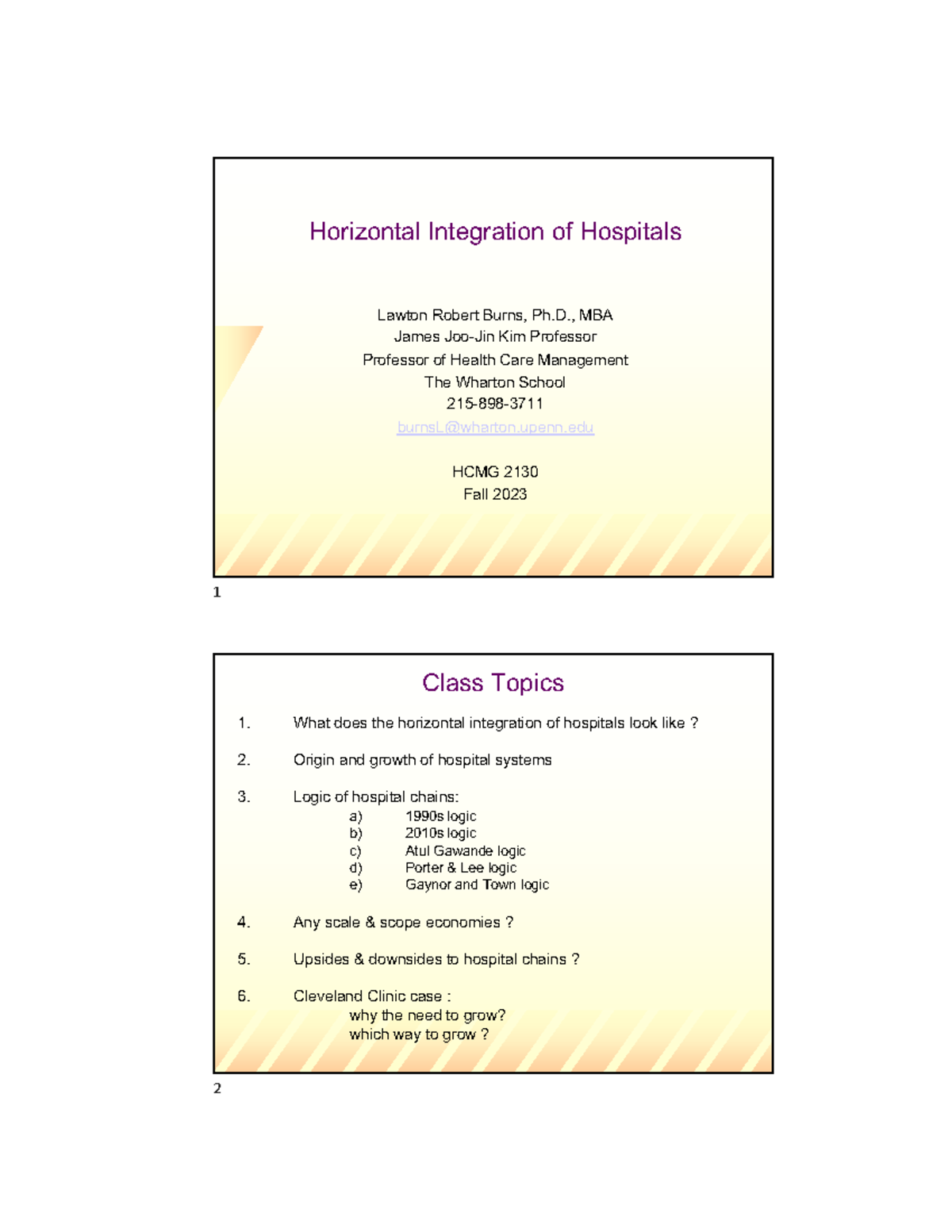 HCMG2130.2023.Hospital Mergers & Systems - Horizontal Integration of ...