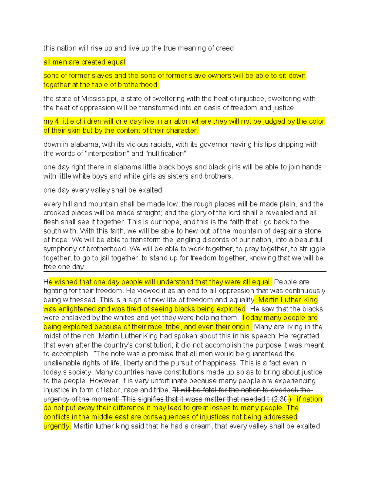 Speech Analysis: Martin Luther King's Vision of Equality and Justice ...