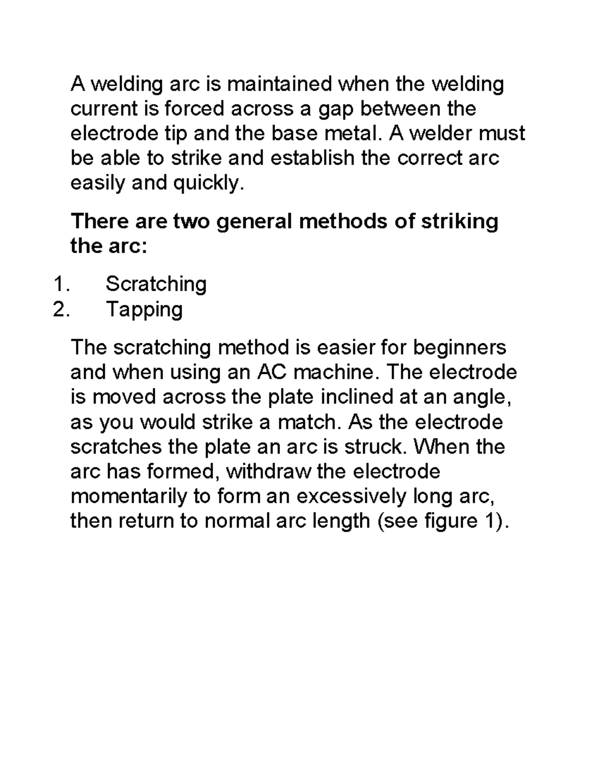Welding Techniques: Striking the Arc - CLAMS Guide - Studocu