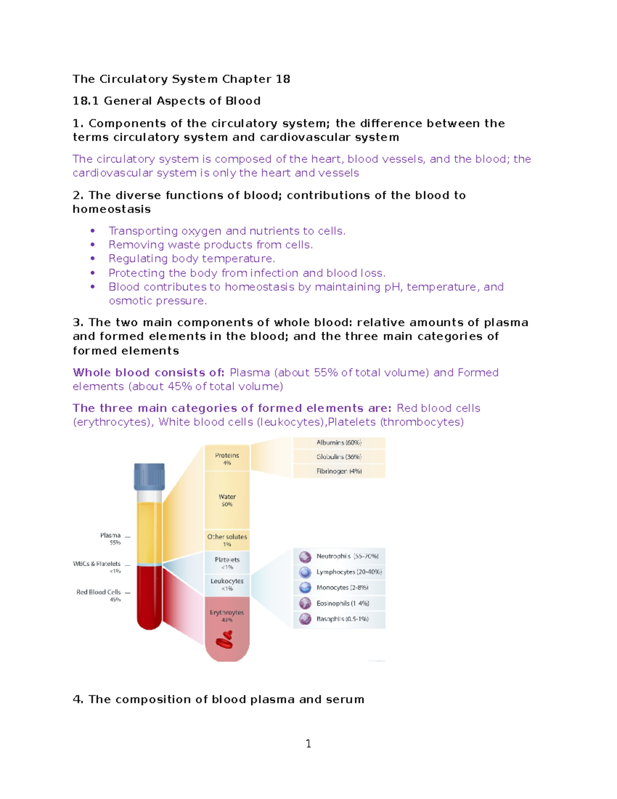 Circulatory System Study Guide: Chapter 18 Connect Notes - Studocu