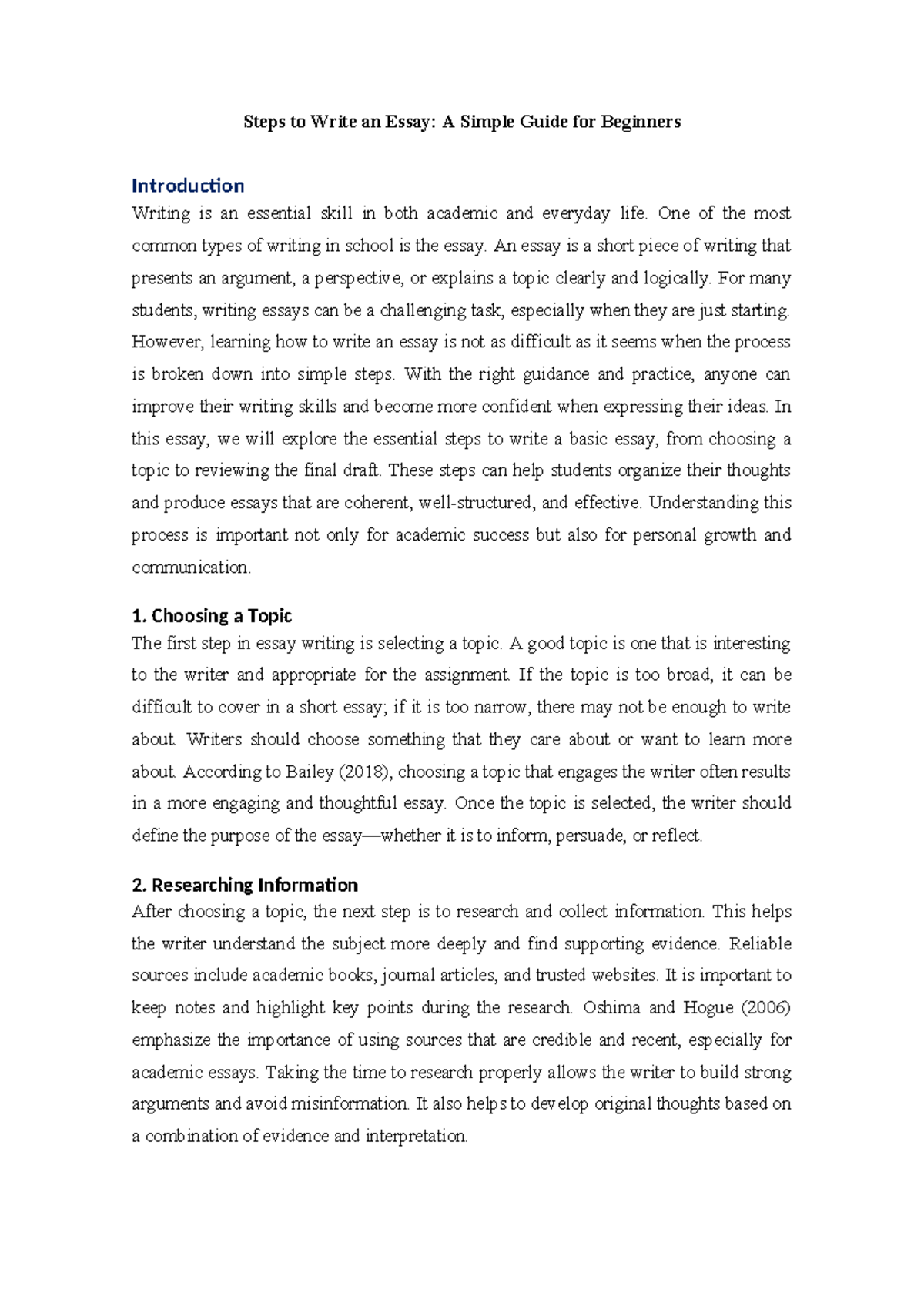 Steps to Write an Essay: A Beginner's Guide (ENG101) - Studocu