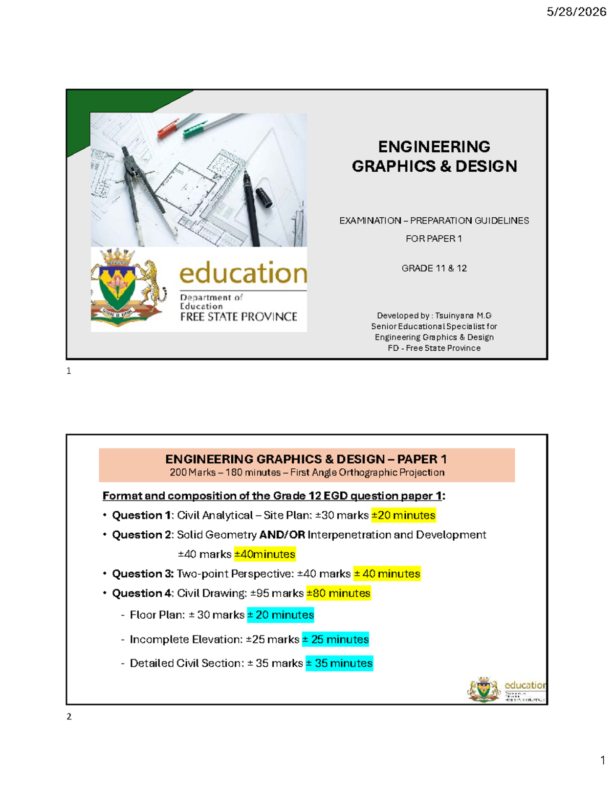 Grade 11-12 EGD Final Exam Preparation: Civil Site Plan Drawings - Studocu