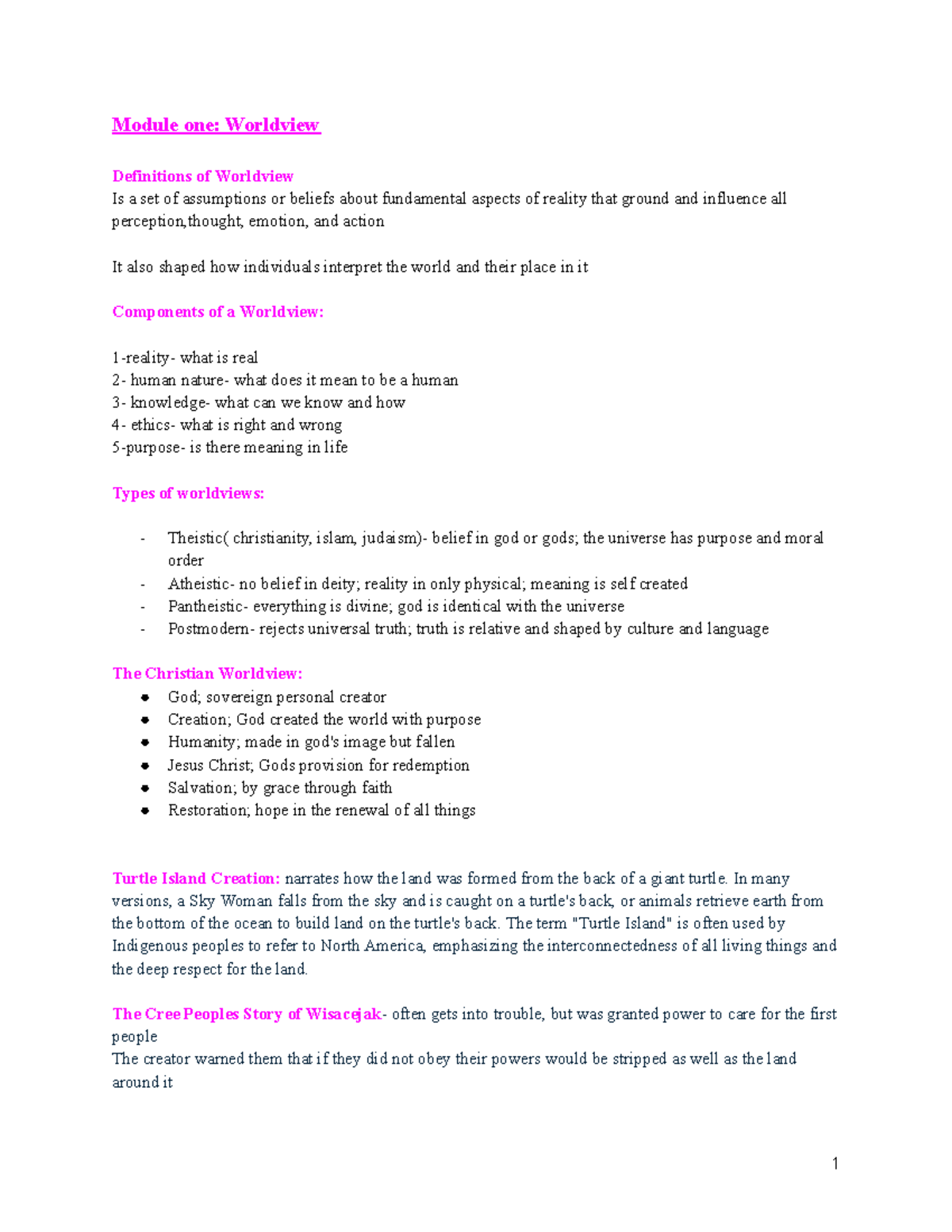 NS 201: Worldview Definitions and Indigenous Perspectives Overview ...