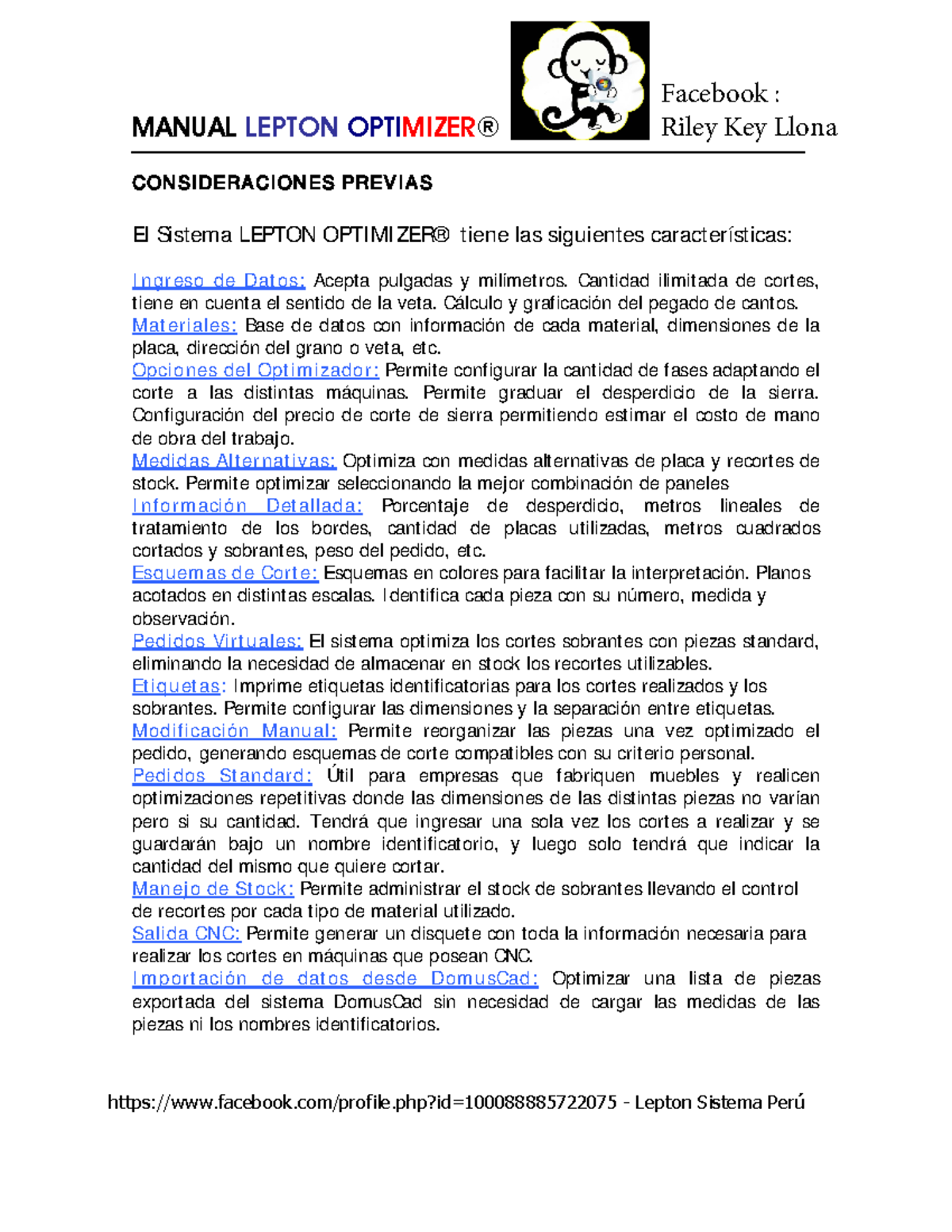 Guía de implementación Optimizer - MANUAL LEPTON OPTIMIZER ...