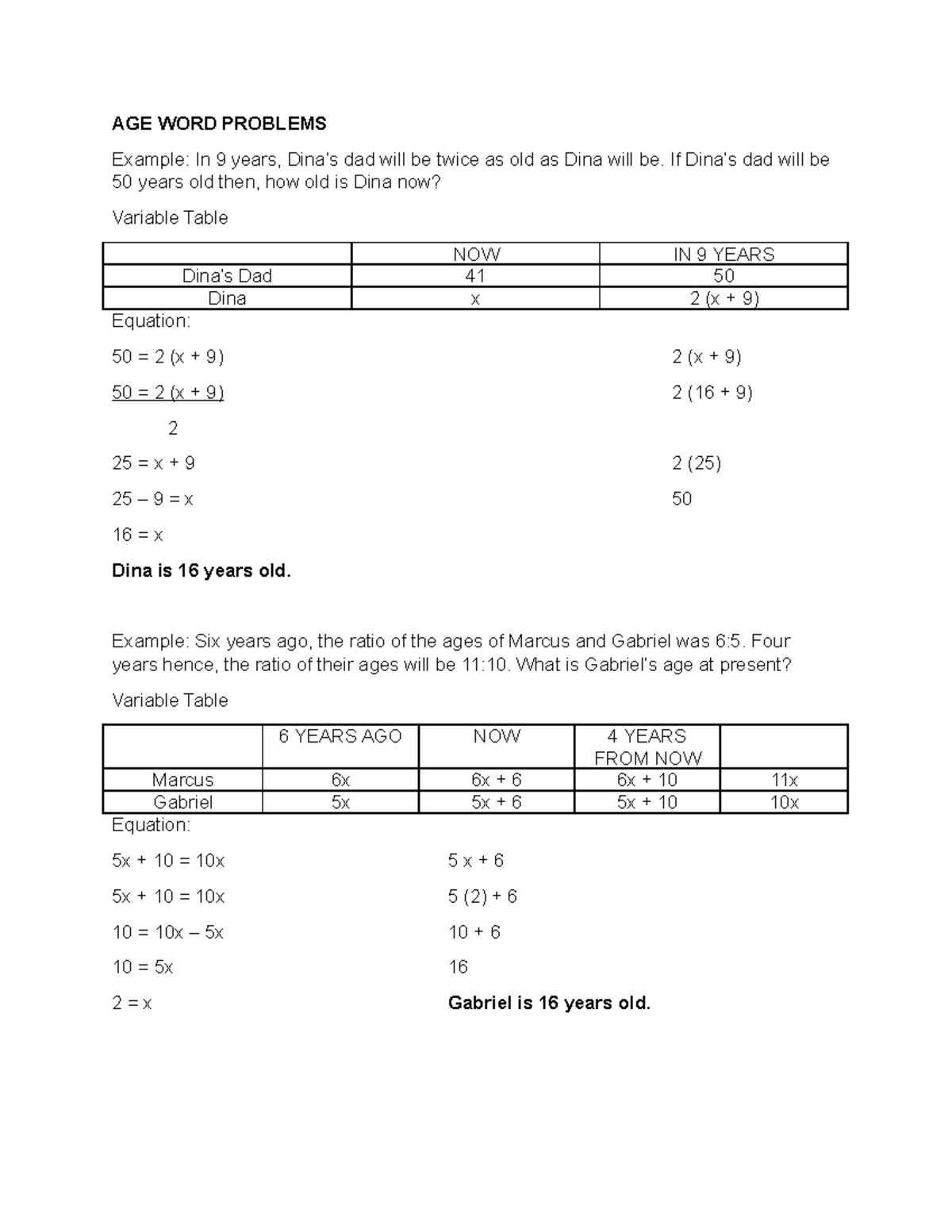 AGE WORD PROBLEMS AND SOLUTIONS FOR CIVIL SERVICE REVIEWER - Studocu