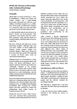1 - Lecture Notes on Sigmund Freud - SIGMUND FREUD Father of ...