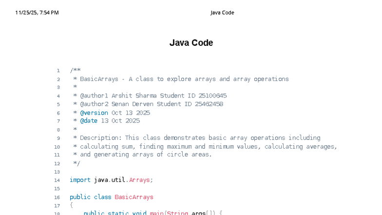 CS101: Challenge 5 - Basic Arrays and Operations in Java - Studocu