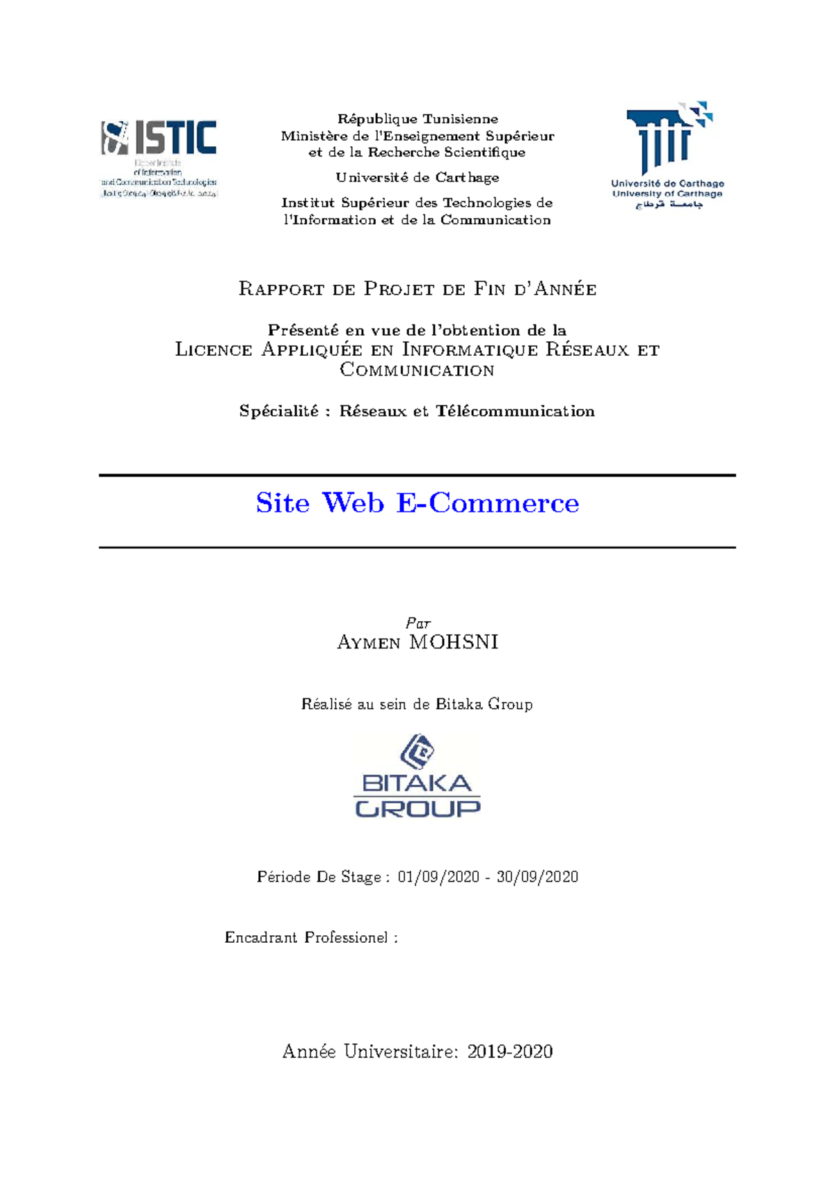 PFA Report: Web Development Project for License in Computer Science ...