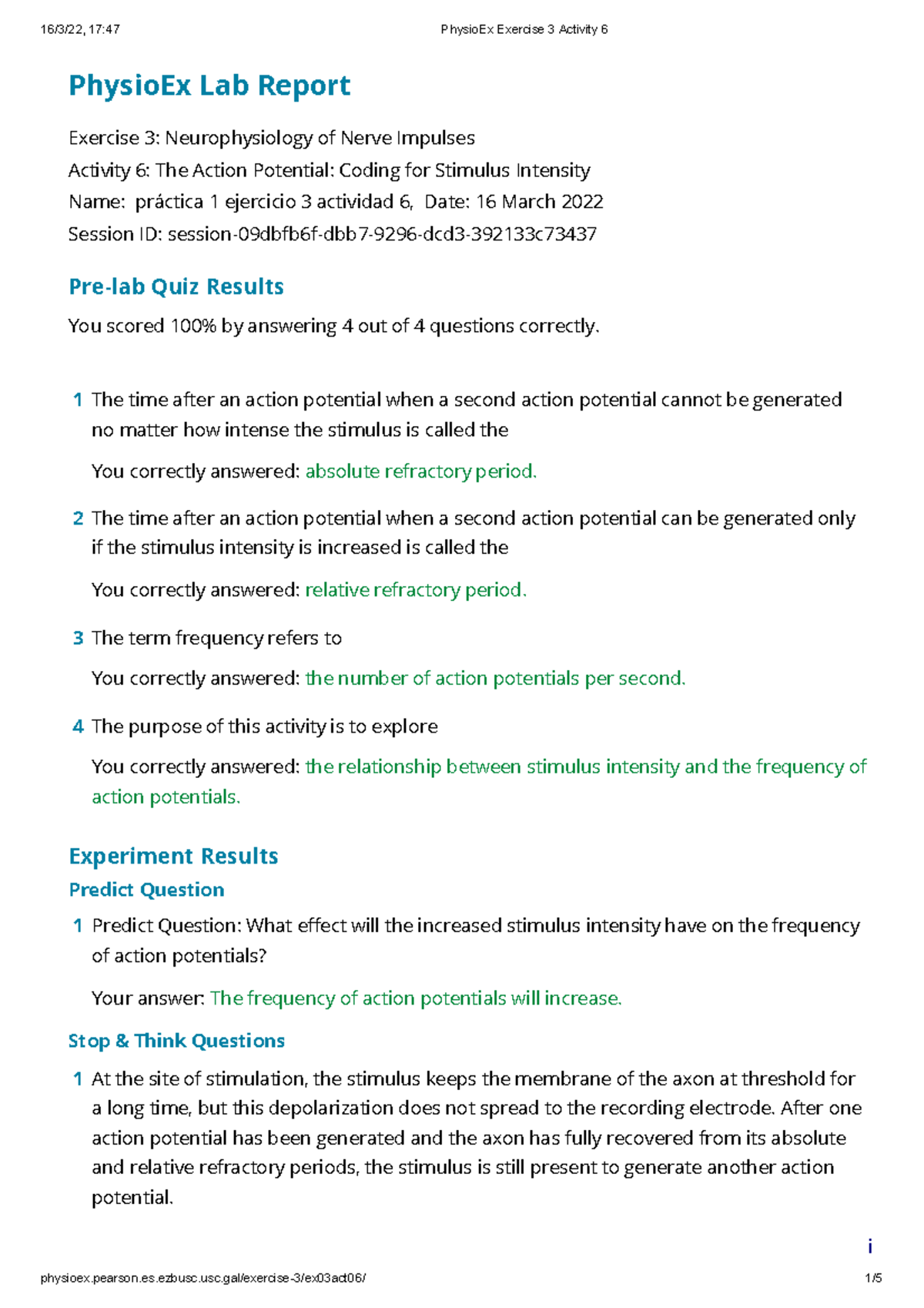 PhysioEx Exercise 3: Action Potential & Stimulus Intensity Analysis ...
