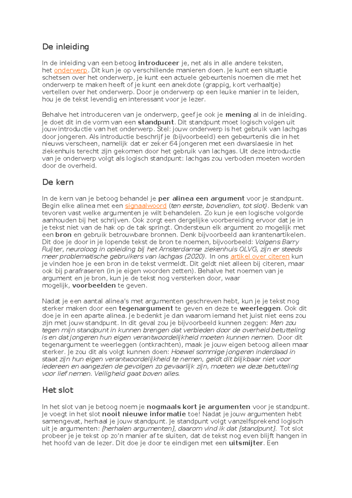 Betoogstructuur en schrijfwijze: Tips en Voorbeelden - NL - Studeersnel