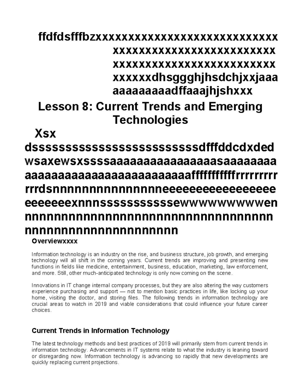 Lesson 8: Current Trends & Emerging Tech in IT (Xsx) - Studocu
