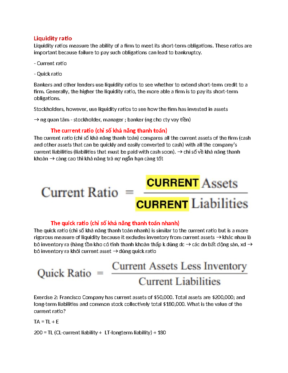 Chap 5 - Liquidity and Asset Activity Ratios Analysis - Studocu