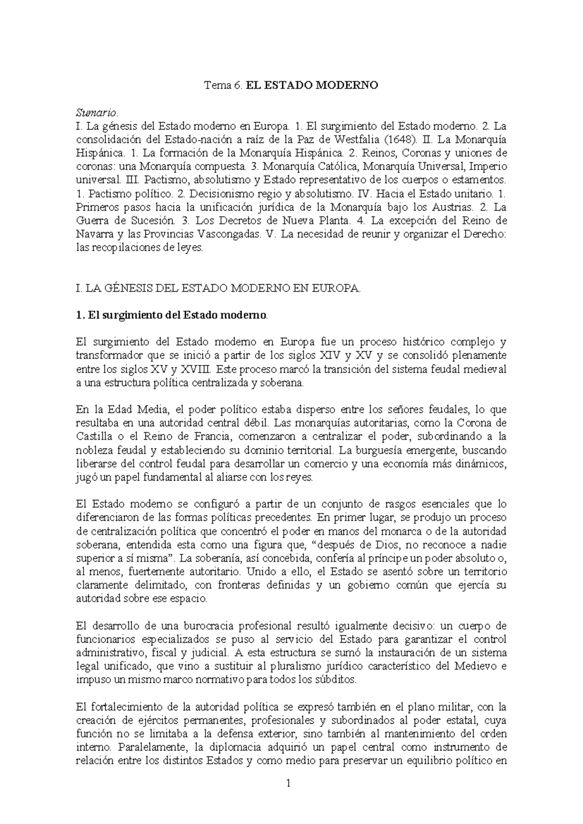 Tema 6: El Estado Moderno - Análisis y Evolución Histórica (2025-26 ...