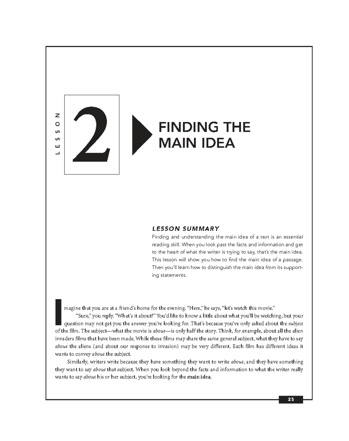 Finding the Main Idea: 8th Grade Lesson Summary - Studocu