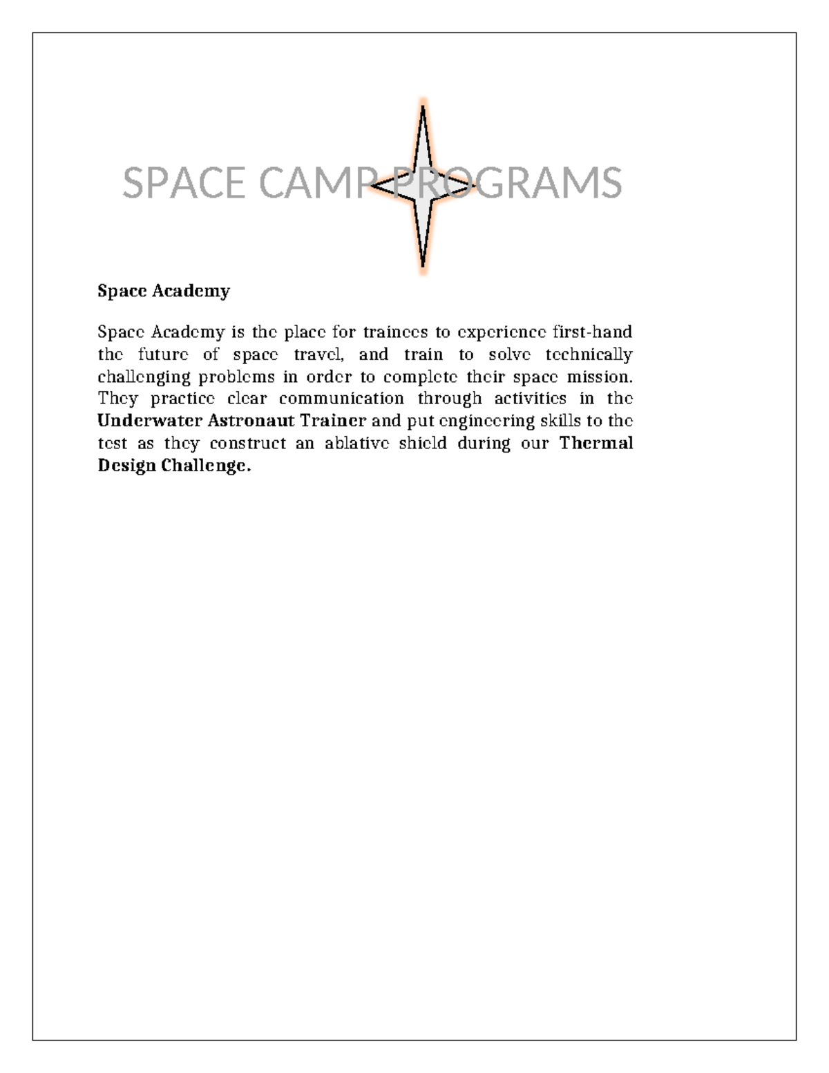 Wanamaker Exp22 Word Ch02 Space Academy Program Overview - Studocu