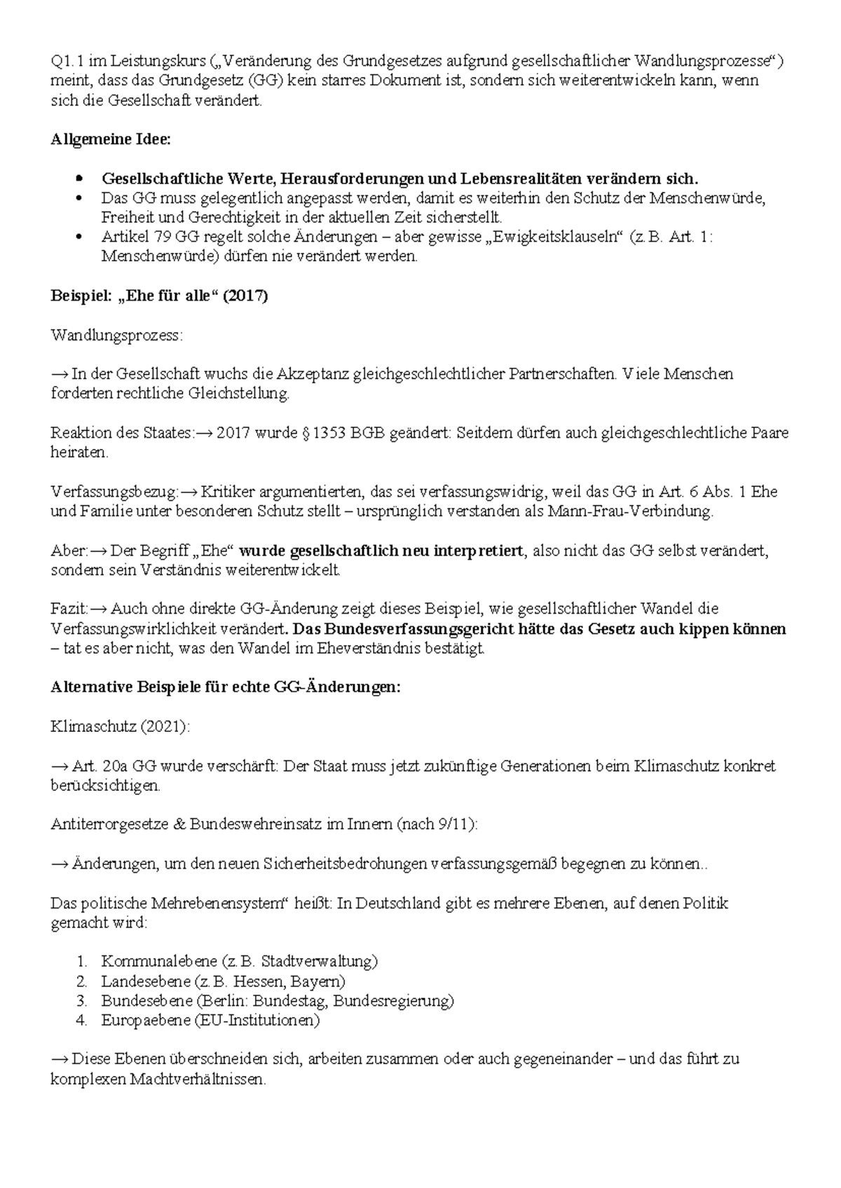 Lernzettel zur politischen Bildung (Powi) 2025 - Leistungskurs Hessen - Studocu