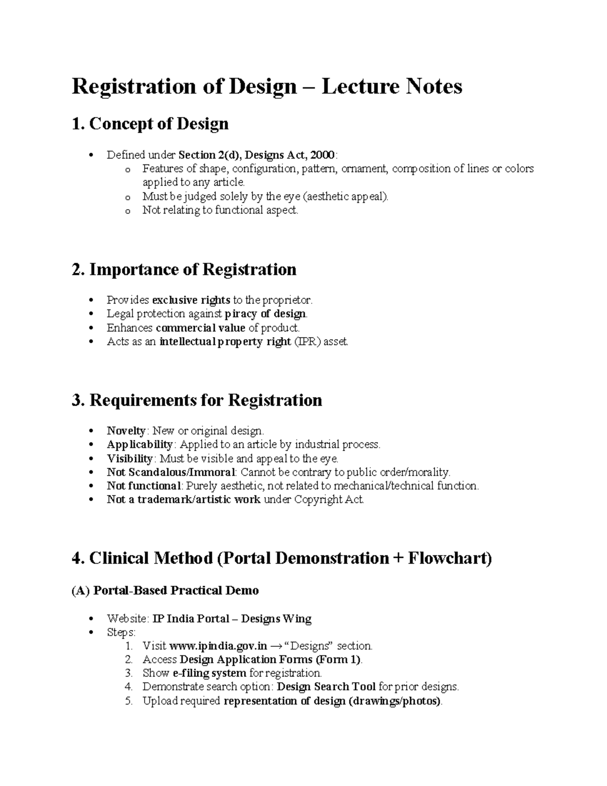 Registration of Design Lecture Notes: Key Concepts & Procedures - Studocu