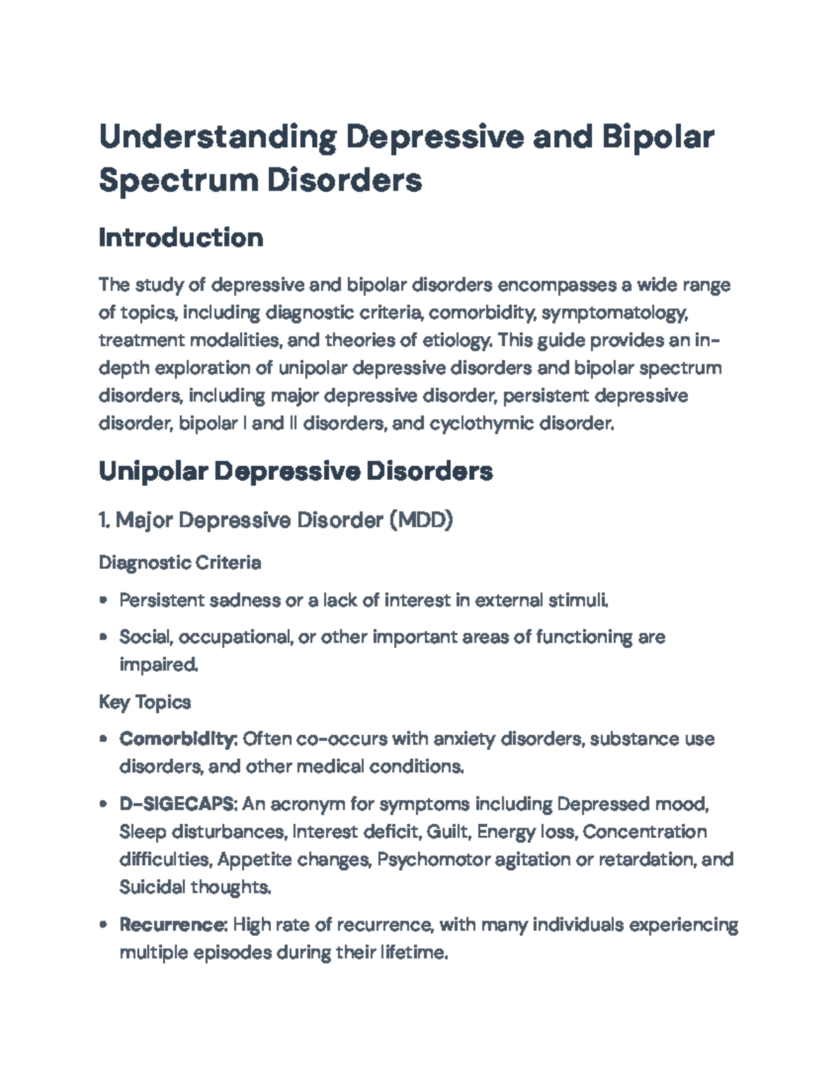 Understanding Depressive and Bipolar Disorders: A Comprehensive Guide ...