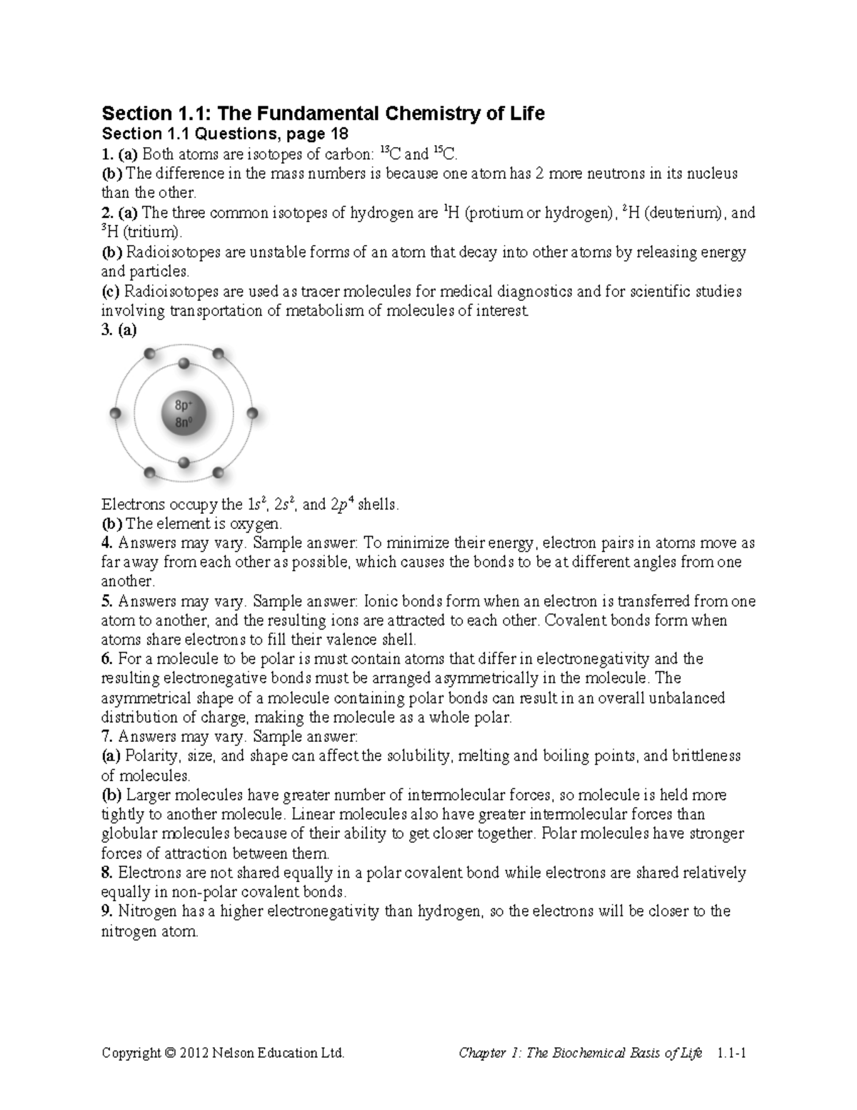 Bio12 SM01 - Grade 12 Chapter 1: Biochemical Basis of Life Notes - Studocu