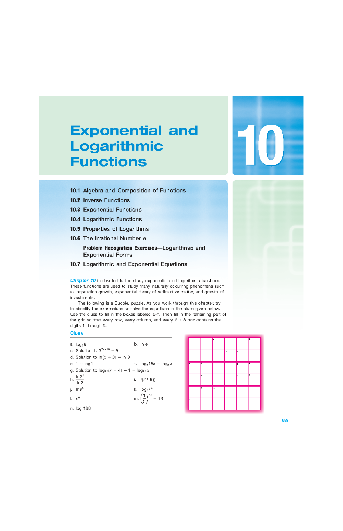 Chapter 10: Exponential and Logarithmic Functions - Business Course - Studocu
