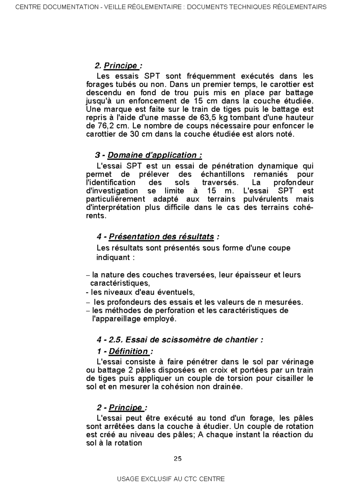 Méthode d'Essai SPT et Scissométrique des Sols - Cours 3 - Studocu