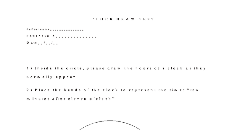 Clock drawing test-mini-cog - CLOCK DRAW TEST Patient name ...