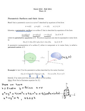 Surface Line Integrals - Math 2310 - Fall 2024 Week 13 Surface ...