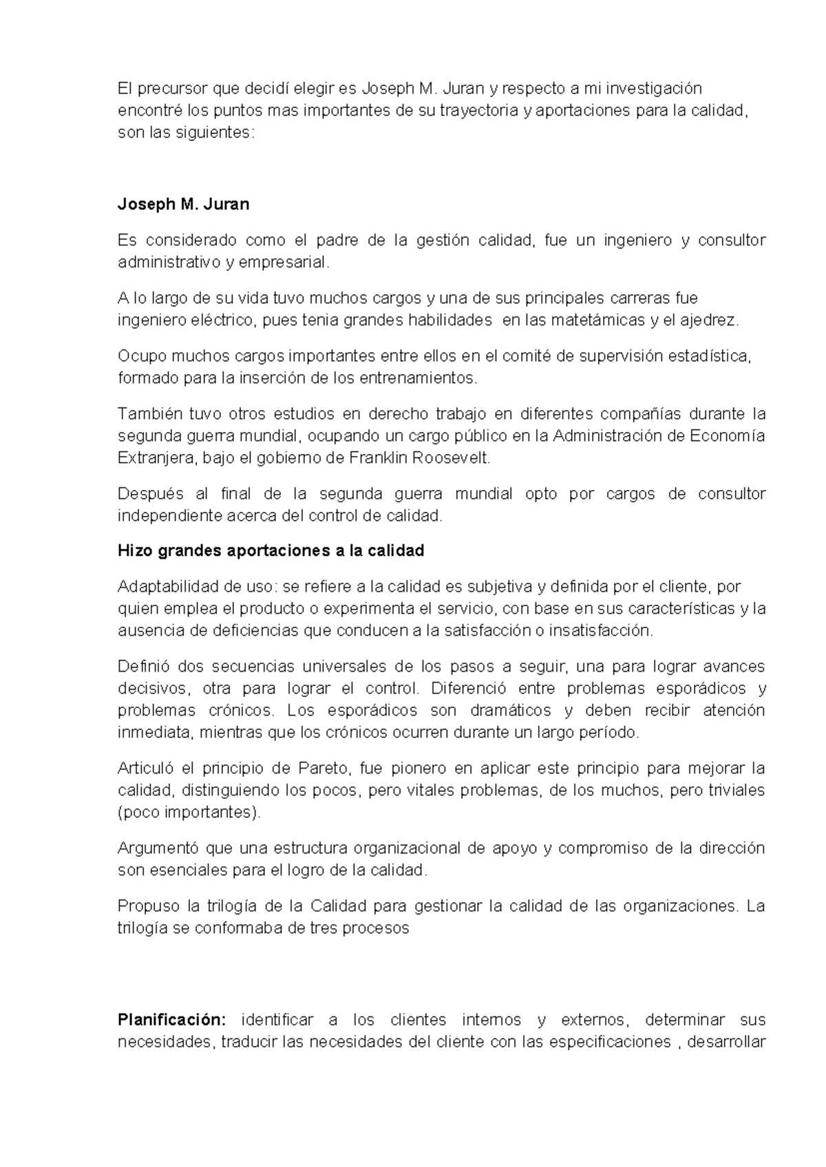 Gurus de la Calidad: Joseph M. Juran y sus Aportaciones Clave - Studocu