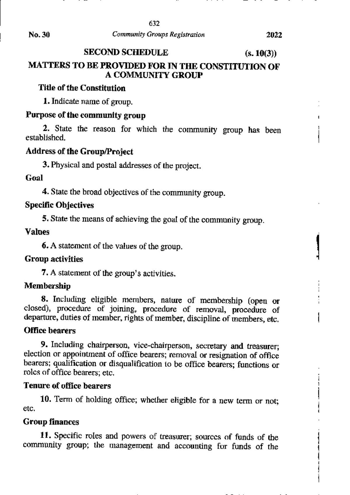 CGR 30/2022 Guidelines for Community Group Constitution - Studocu